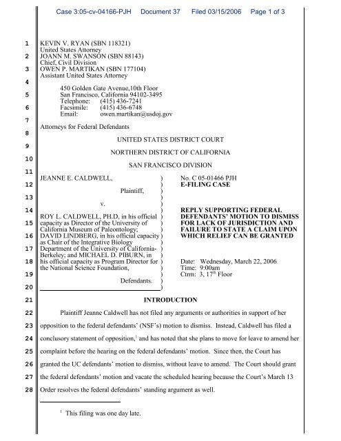 reply supporting motion to dismiss