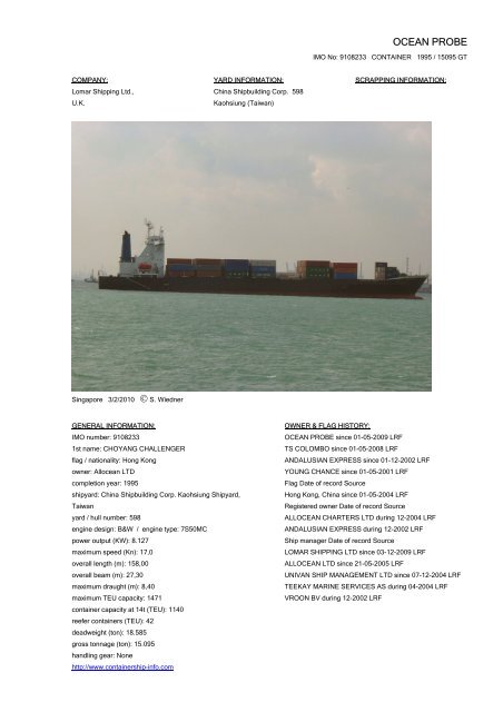 OCEAN PROBE - Cargo Vessels International