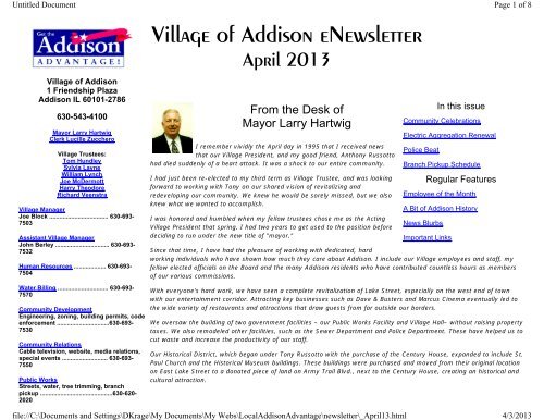 here - Village of Addison, Illinois