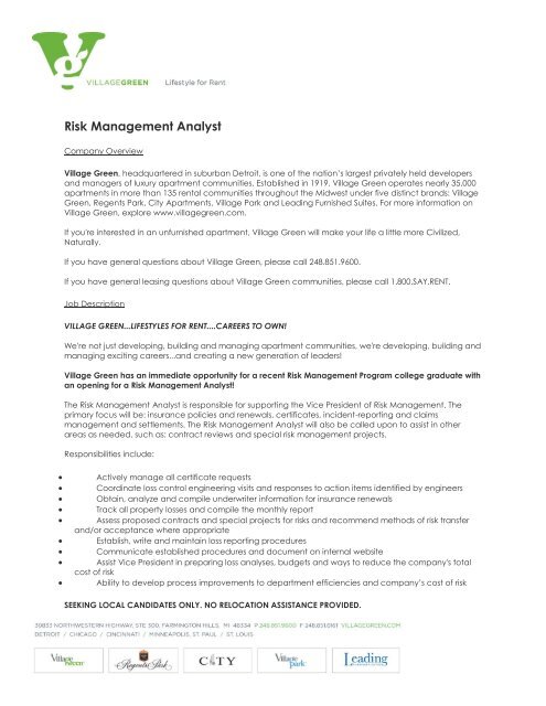 Risk Management Analyst - College of Business