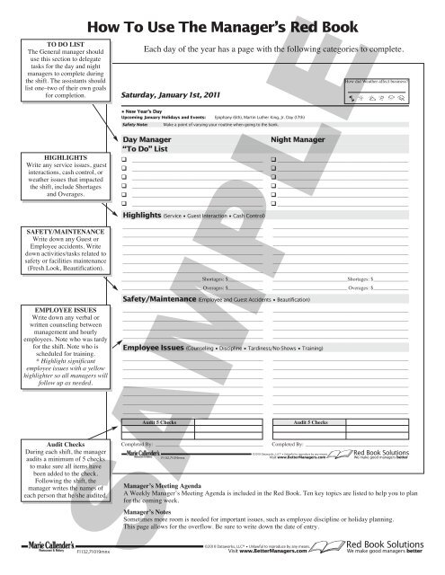 How To Use The Manager's Red Book - Red Book Solutions