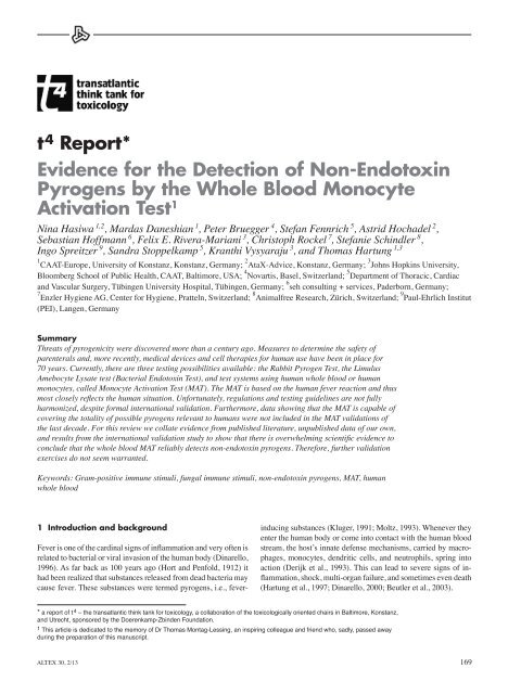 Evidence for the detection of non-endotoxin pyrogens by the whole ...