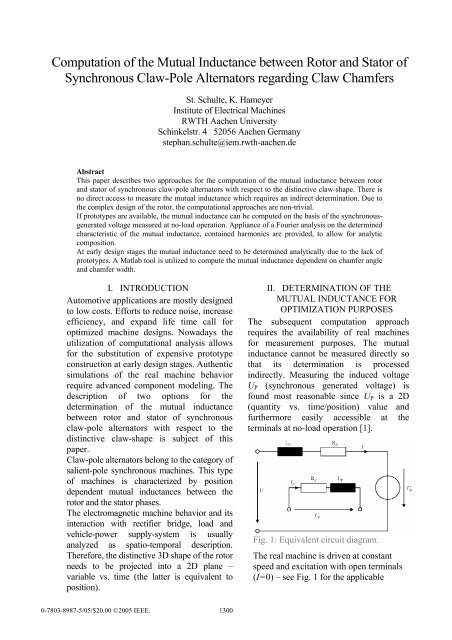 Computation Of The Mutual Inductance Between Rotor And Stator Of