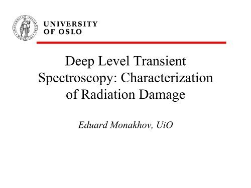 Deep Level Transient Spectroscopy ... - IRTG Heidelberg