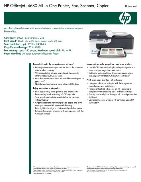 Printable data sheet (.pdf) - HP