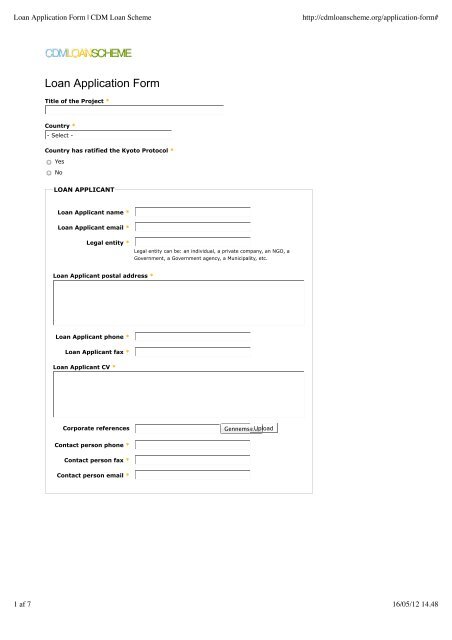 Loan Application Form | CDM Loan Scheme