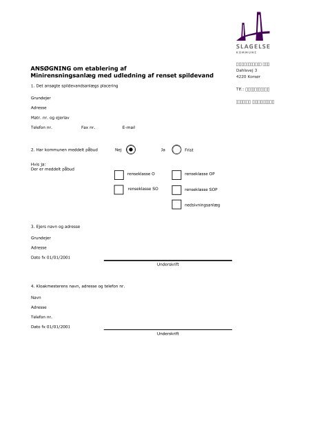 ANSØGNING om etablering af Minirensningsanlæg med udledning ...