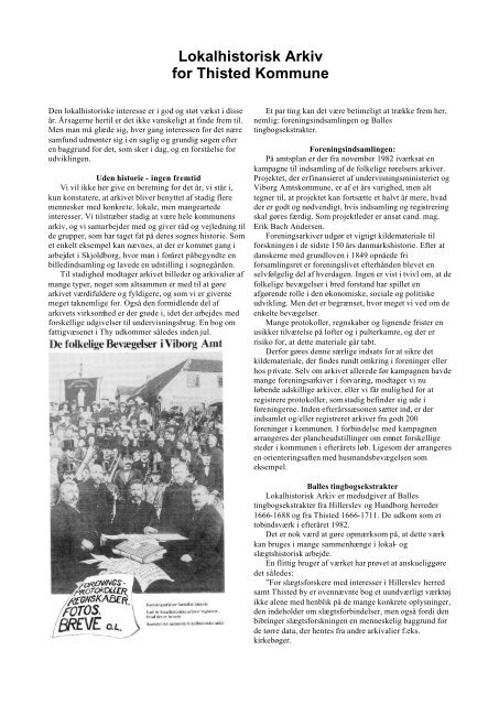 Poulsen, Orla 'Lokalhistorisk Arkiv for Thisted ... - Thisted Museum