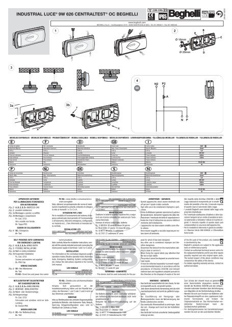 Istruzioni uso - Beghelli