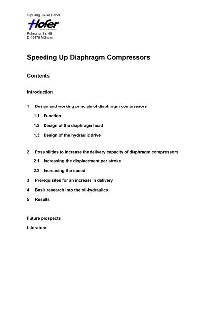 Speeding Up Diaphragm Compressors - Andreas Hofer