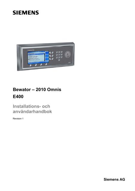 Bewator – 2010 Omnis E400 Installations- och ... - Bewator Group