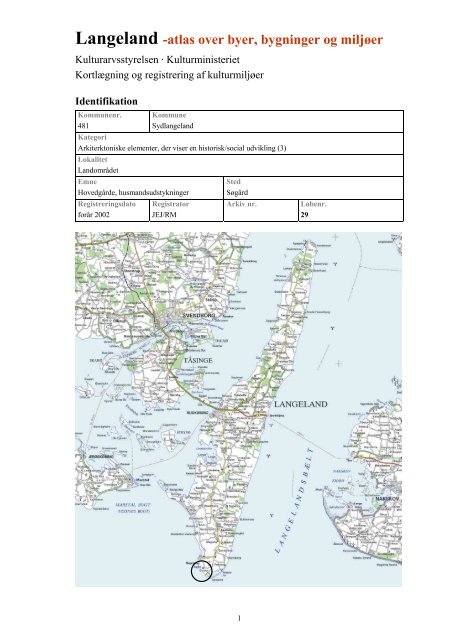 Langeland -atlas over byer, bygninger og miljøer