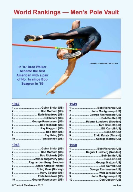 World Rankings — Men's Pole Vault - Track & Field News