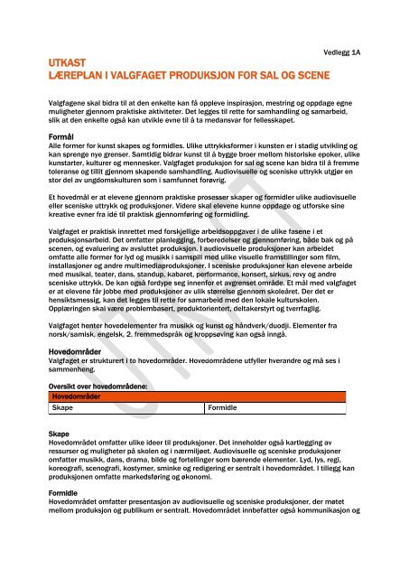 Produksjon for sal og scene - Udir.no