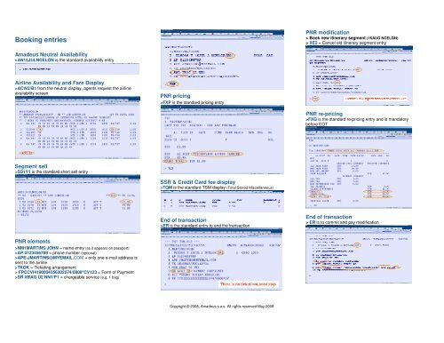 Booking through Amadeus Ticketless Access