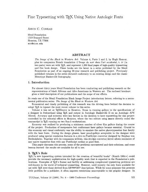 Fine Typesetting with TjjX Using Native Autologic Fonts - TUG