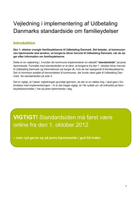 Vejledning i implementering af Udbetaling Danmarks ... - Borger.dk