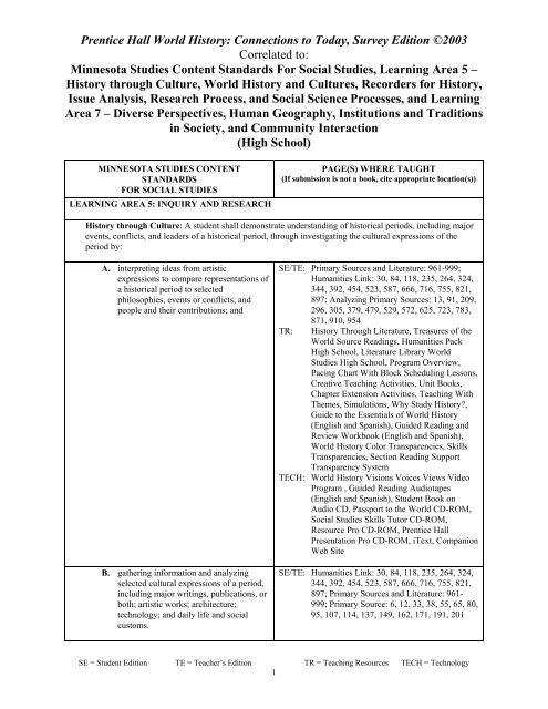 Prentice Hall World History: Connections to Today, Survey Edition ...