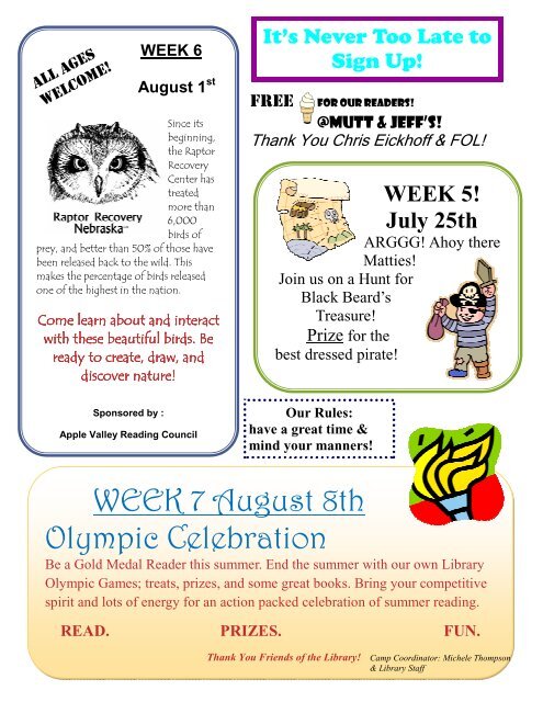 SUMMER READING CAMP NEWSLETTER.pdf - Falls City Library ...