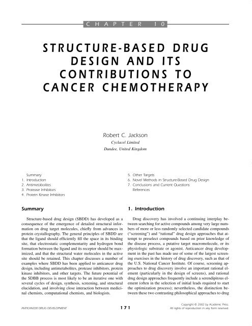 structure-based drug design and its contributions to cancer ...