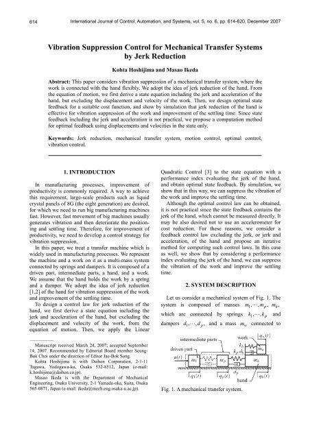 Vibration Suppression Control for Mechanical Transfer ... - IJCAS