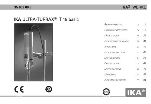 IKA ULTRA-TURRAX® T 18 basic - IKA® Works ( Asia )