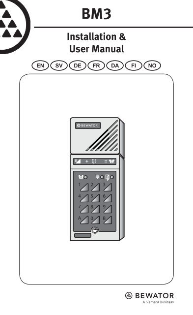 Installation & User Manual - Bewator Group