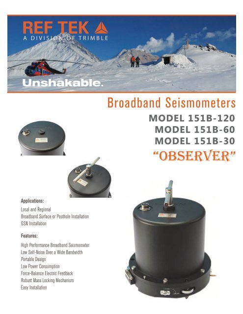 Broadband Seismometers “observer” - REF TEK