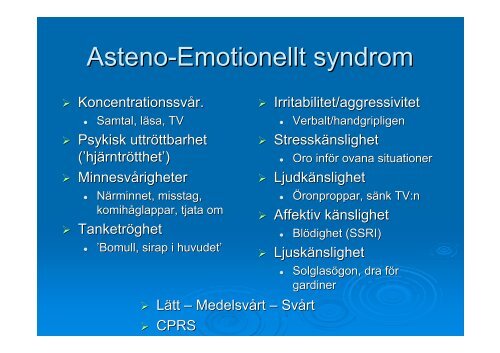 Asteno-Emotionellt syndrom
