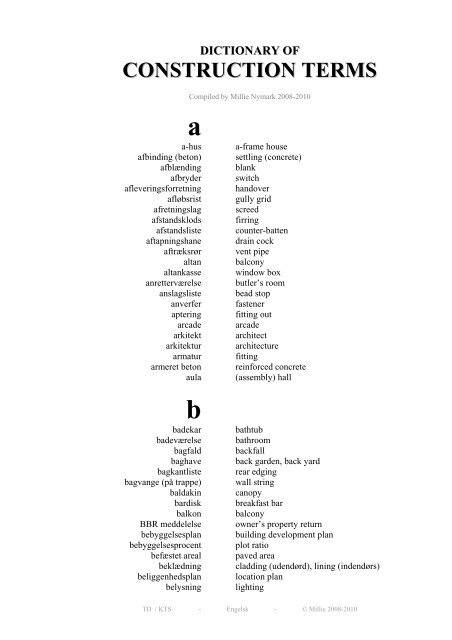 House Construction Terms