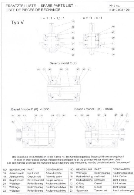 Kegelradgetriebe Stückliste KRG-V - Ant Antriebstechnik
