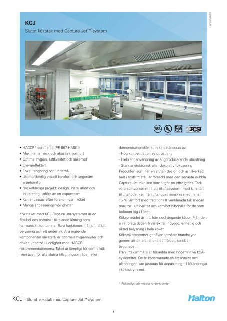 Slutet kökstak med Capture Jet™-system - Halton