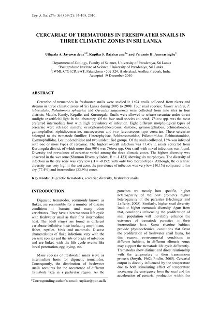 Digenetic Trematode Life Cycle