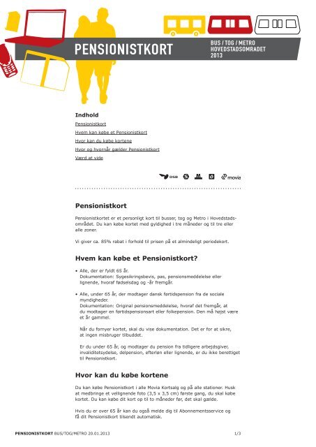 PENSIONISTKORT - DSB