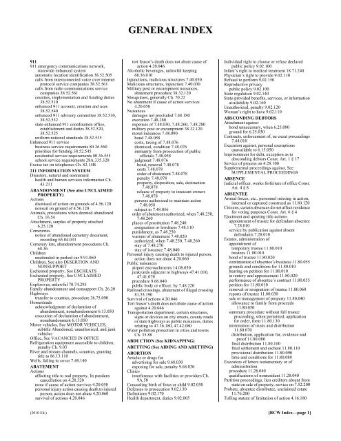 GENERAL INDEX - Washington State Legislature