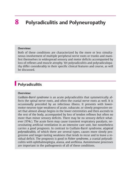 8 Polyradiculitis and Polyneuropathy