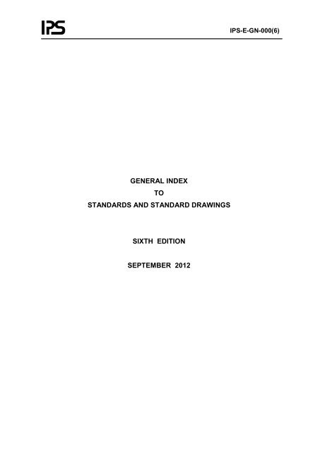 general index to standards and standard drawings sixth edition ...