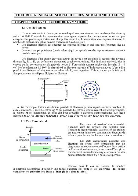un cours sur les semi-conducteurs
