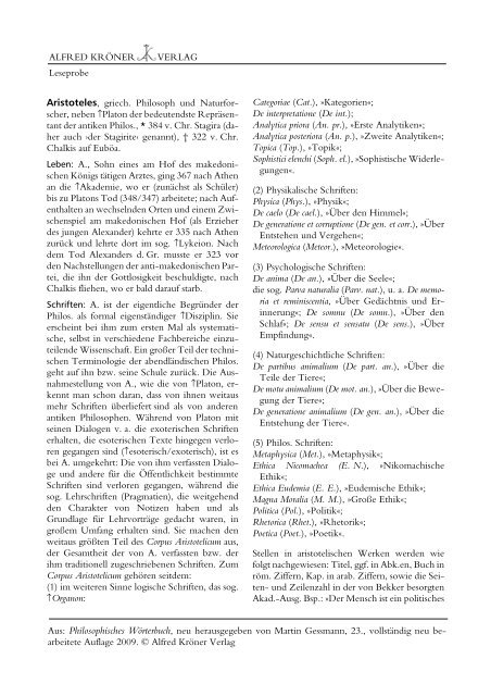 Leseprobe - Alfred Kröner Verlag