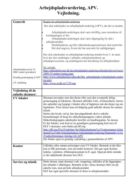 Arbejdspladsvurdering, APV