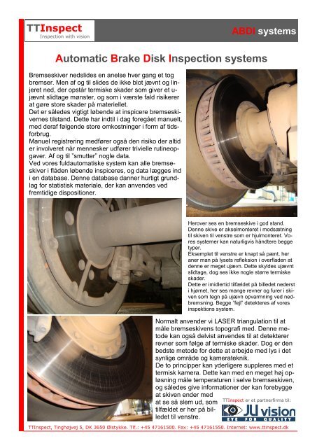 Automatic Brake Disk Inspection systems