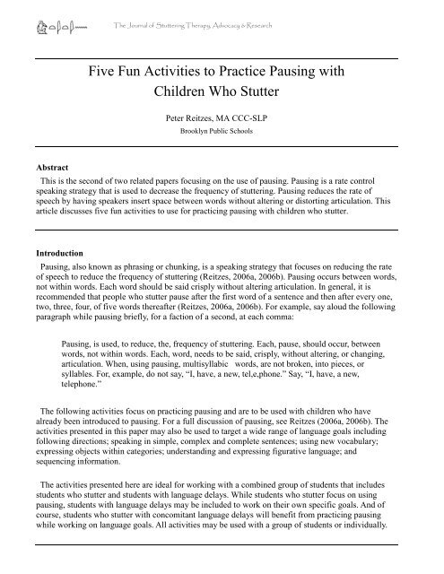 Five Fun Activities to Practice Pausing with Children Who Stutter