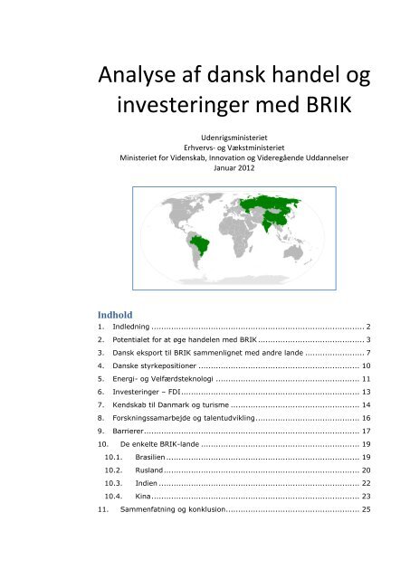 Analyse af dansk handel og investeringer med BRIK - DI Analyse af dansk handel og investeringer med BRIK - DI