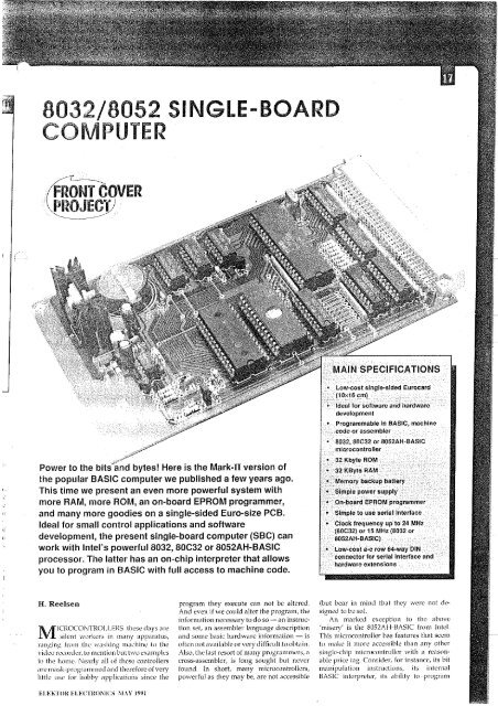 8032/8052 Single-Board Computer