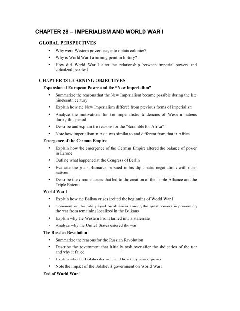 chapter 28 – imperialism and world war i - Clovis Community College