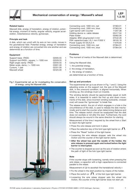 LEP 1.3.18 Mechanical conservation of energy / Maxwell's ... - Nikhef