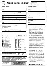 CBUS info form - cfmeu