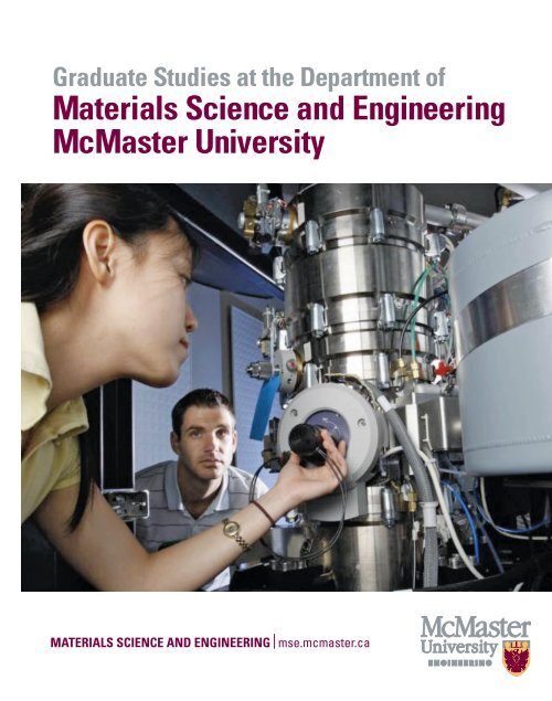 Brochure - McMaster Department of Materials Science and ...