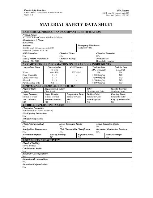 Material Safety Data Sheet Acetone