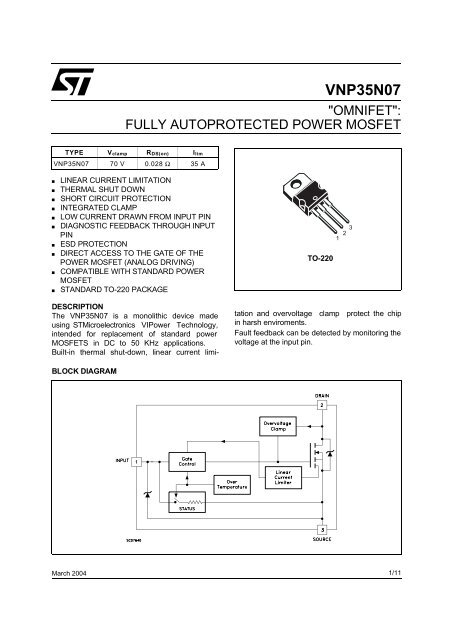 vnp35n07 Power MosFET n-channel 35A.pdf